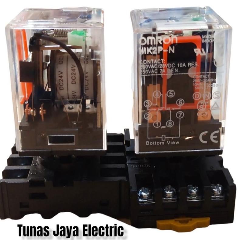 Jual Relay Omron Type Mk2P 220V/24V/12V + Socket 8 Kaki | Shopee Indonesia