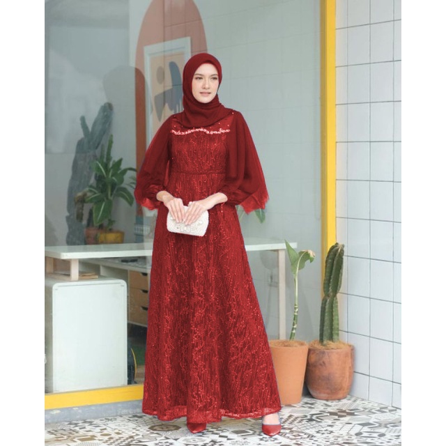 Jual LUNA Dress - Baju Dress Gamis Kondangan Terbaru Gamis Pesta Mewah ...