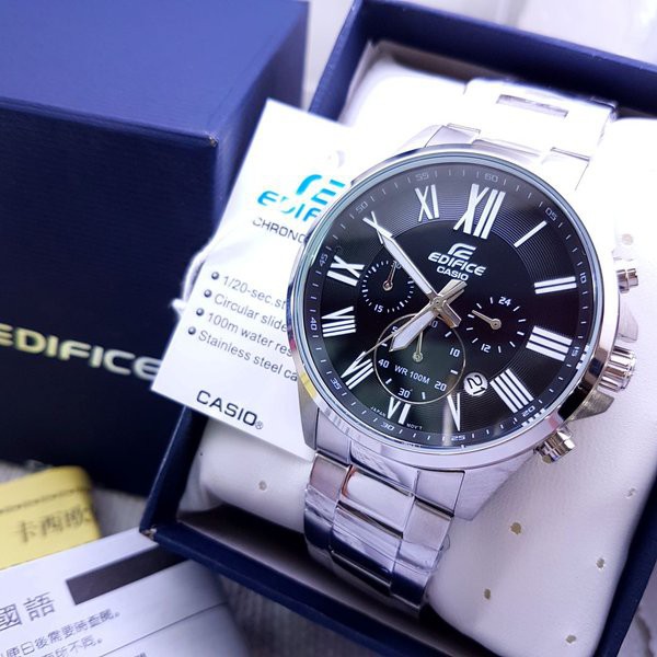 Jual Casio Edifice Original Japan EFV 500D - 1A2VUDF Chain Stainless ...