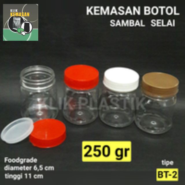 Jual BOTOL SAMBAL 250 GRAM /JAR/BOTOL PLASTIK/BOTOL SELAI/TEMPAT BUMBU ...