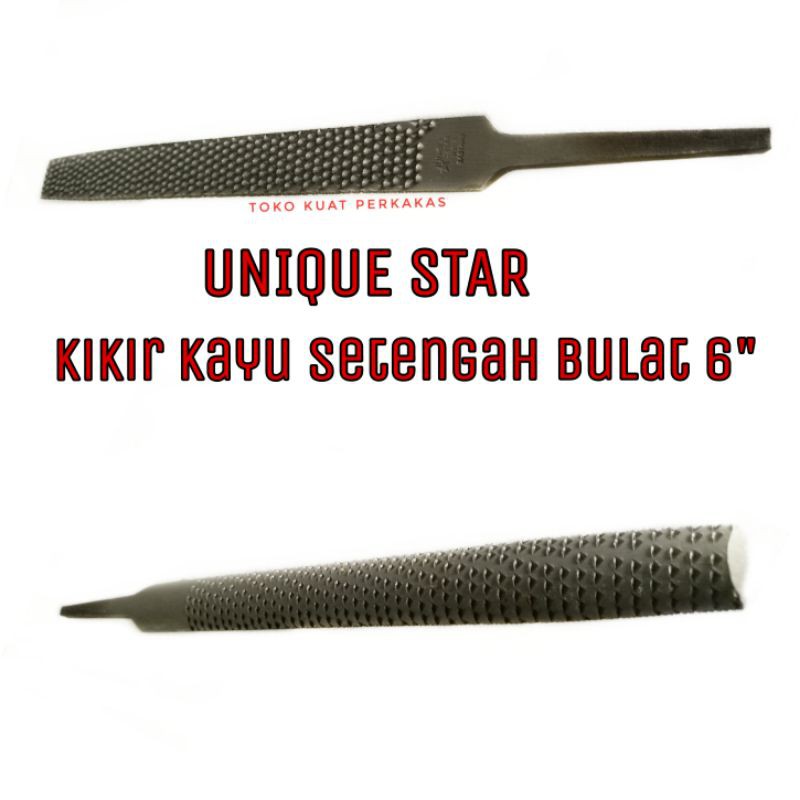Jual Kikir kayu 1/2 bulat 6" UNIQUE STAR made in India | Shopee Indonesia
