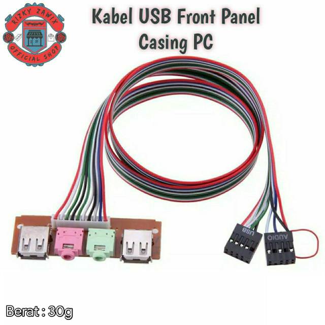 Jual Kabel USB Audio Port Mic Earphone Speaker untuk PC Komputer Front ...