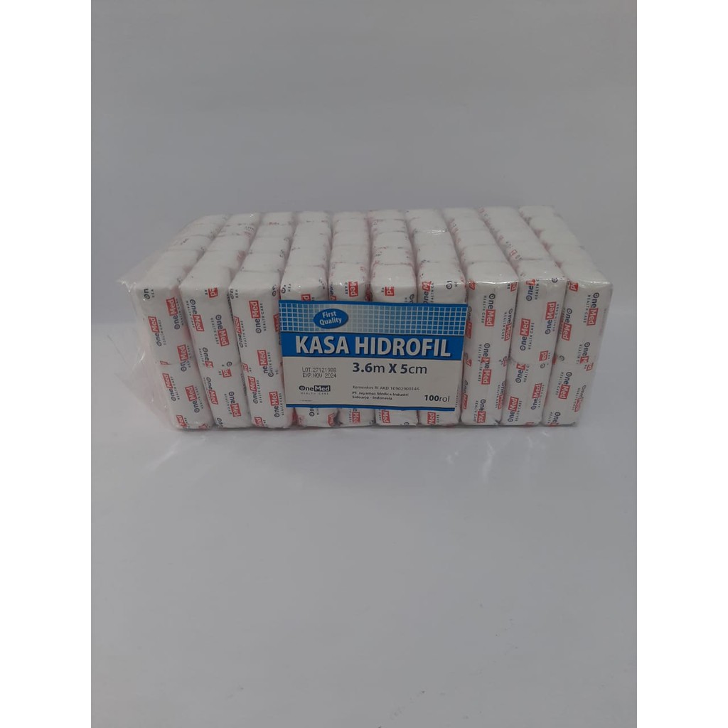 Jual Kasa Hidrofil Onemed Roll 3,6Mx5Cm (1 Slop = 10 Pack = 100 pcs ...