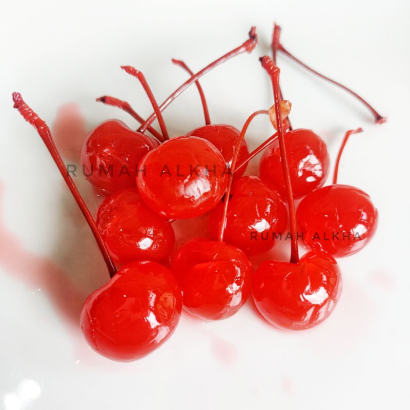 Jual Cherry 10pcs - ceri/ cerry Merah hijau Tangkai/ Tanpa Tangkai ...