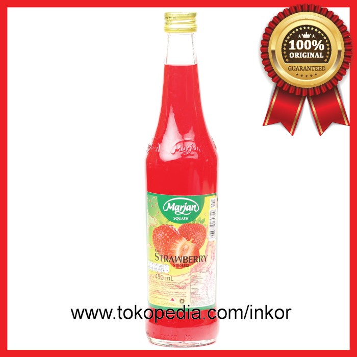 Jual MARJAN SQUASH RASA STRAWBERRY BOTOL 450ML | Shopee Indonesia