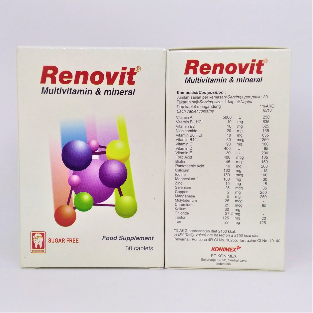 Jual RENOVIT TABLET BOTOL 30s | Shopee Indonesia