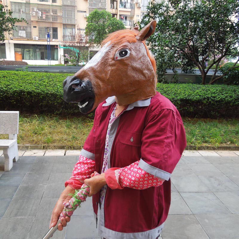 Jual TOKU horse mask topeng kuda bahan latex halloween cosplay | Shopee ...