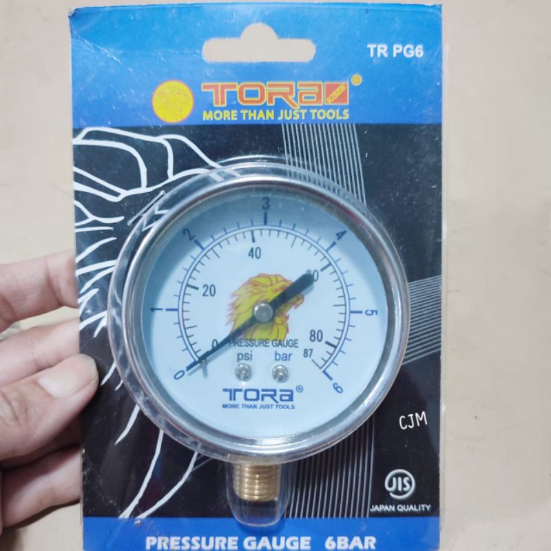 Jual Pressure gauge meteran ampere angin kompresor tora 6 10 16 25 bar ...