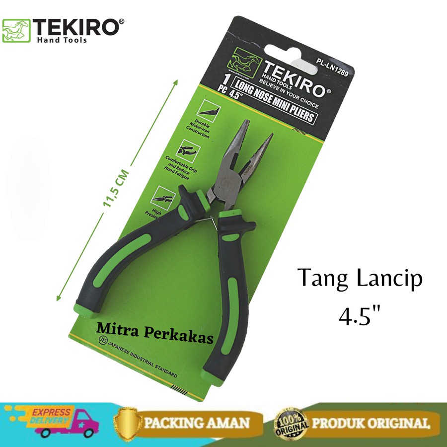 Jual TANG LANCIP TEKIRO 4,5" / LONG NOSE PLIERS TEKIRO 4,5 INCHI | Shopee Indonesia
