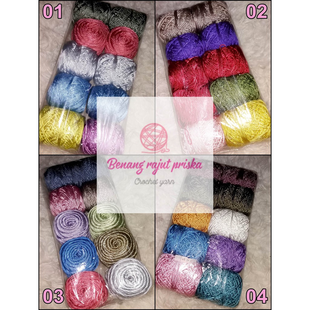 Jual Benang Rajut Nilon d27, Mix-09 (10 gulung/ pack/ 1 Kg ) | Shopee ...