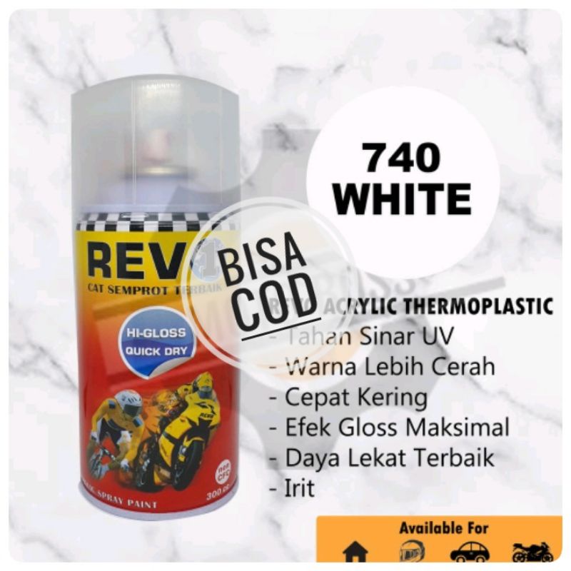 Jual Cat Semprot Acrylic Revo White / Putih/740 - Pilok Pilox pilog ...