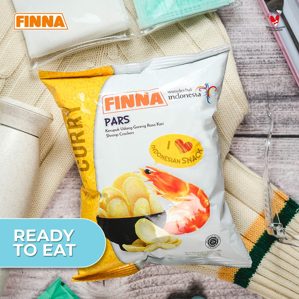 Jual [HALAL] Finna Pars Kerupuk Udang BBQ / Kari Curry / Fina Krupuk ...