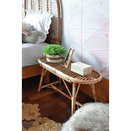Jual bench rotan side table/meja samping rotan | Shopee Indonesia