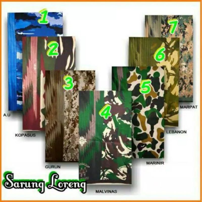 Jual Sarung Doreng Loreng TNI Army AU AL AD Dewasa | Motif Tentara ...
