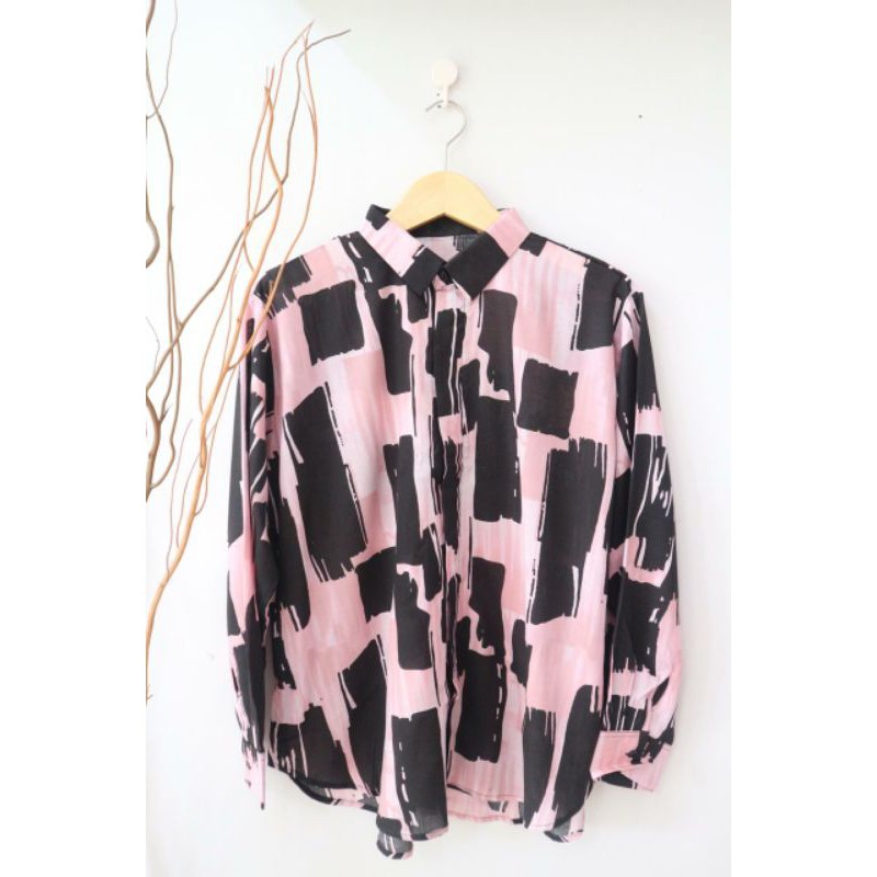 Jual KEMEJA PATTERN BLACKPINK / Oversized Pattern Shirt / Blackpink ...