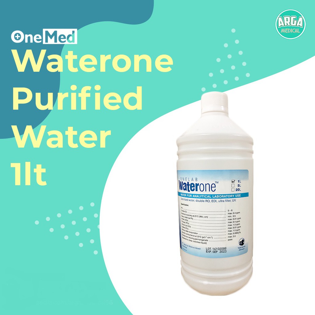 Jual Waterone OneMed 1 Liter / Aquabides / Purified Water 1 Liter ...