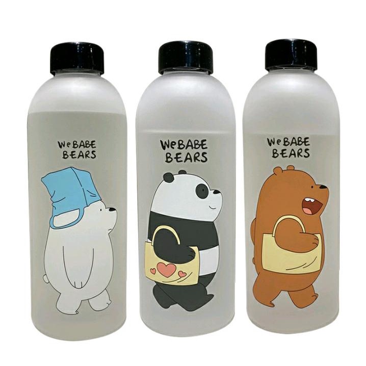 Jual Botol Minum Bear 1 liter Frosted Motif Panda dwifungsi 2 Tutup ...