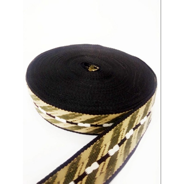 Jual bisban tali webbing motif pyramide ukuran 3 cm 1 rol panjang 20 ...