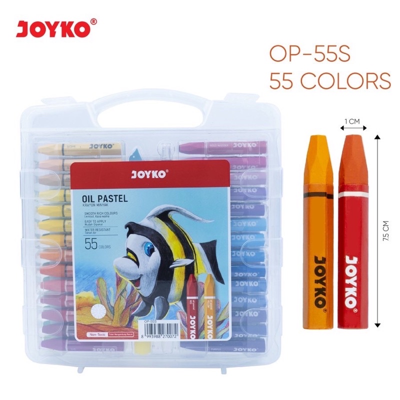Jual Crayon Oil Pastel Joyko OP-55S / Krayon Minyak isi 55 warna ...