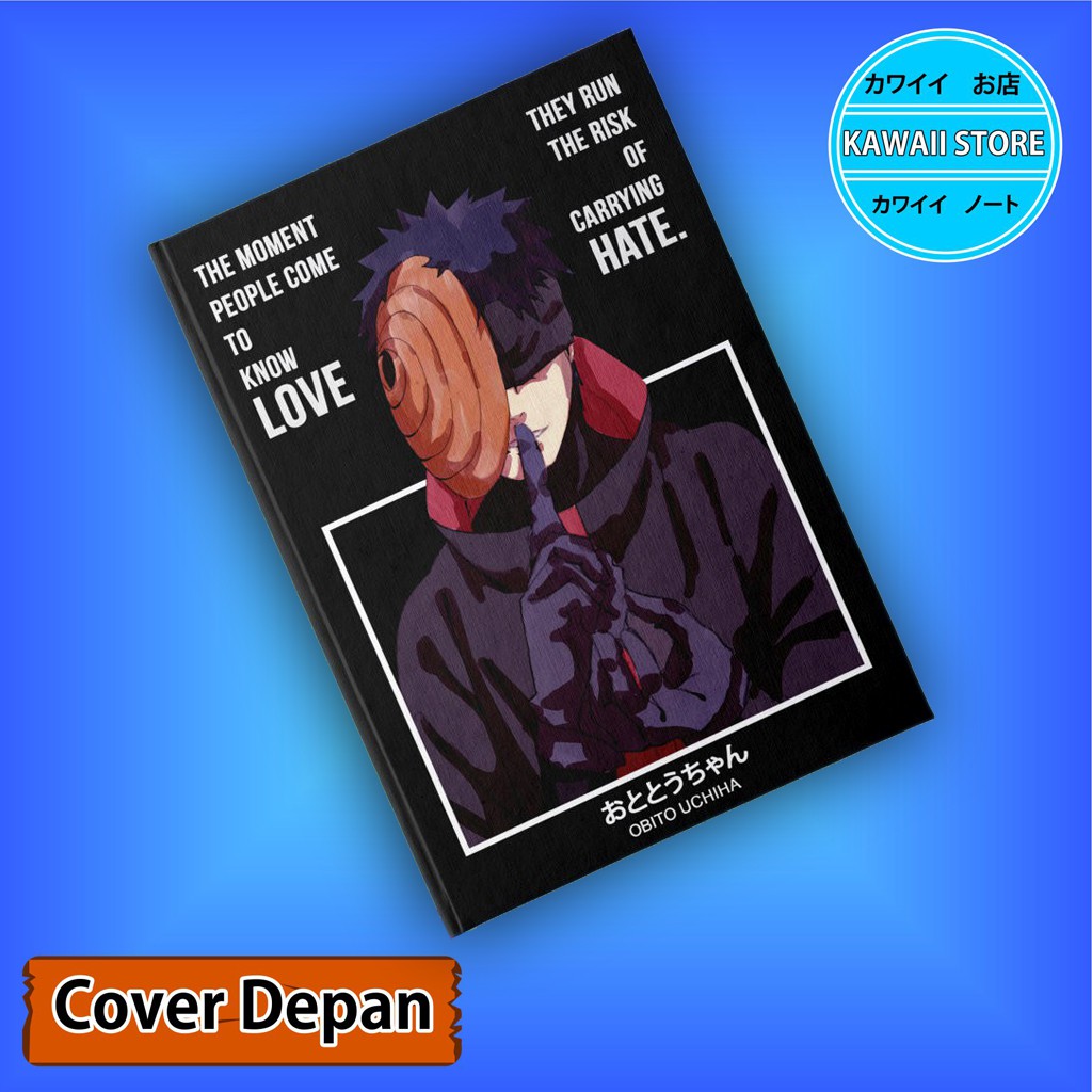 Jual Notebook / Pocket book Hard Cover Anime Naruto OBITO UCHIHA uk A5 ...