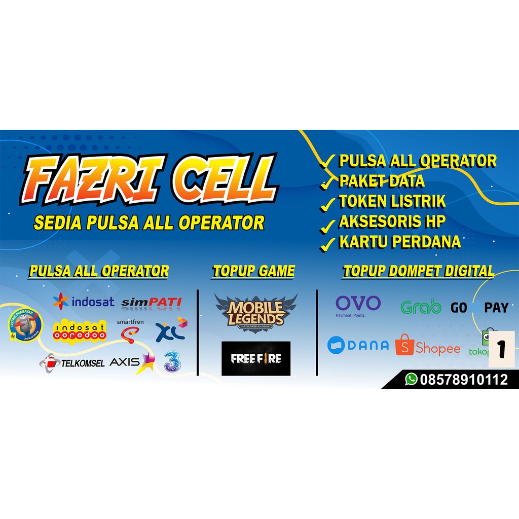 Jual Spanduk Banner Jualan konter Kuota Pulsa ( Ukuran 200x100 ) | Shopee Indonesia