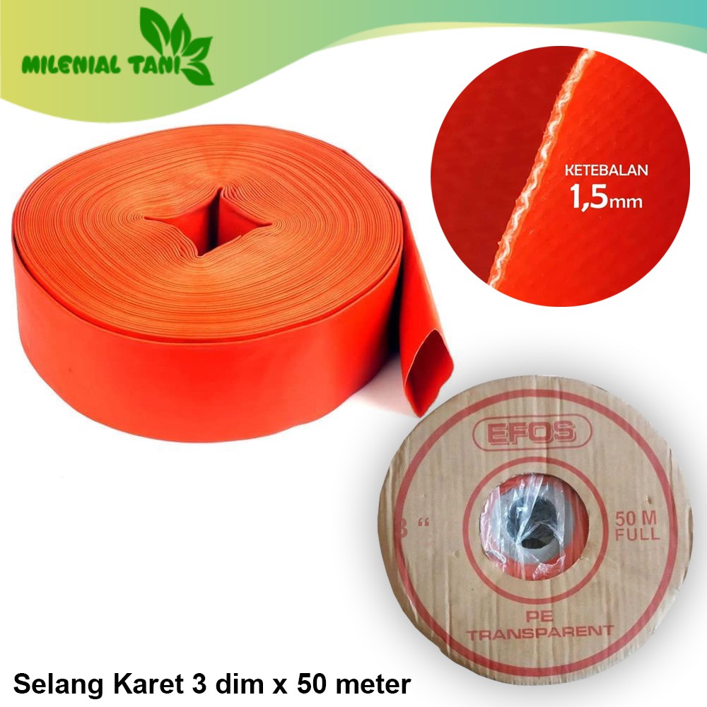 Jual Selang Air Karet 3 Bar 3 dim x 50 meter | Shopee Indonesia