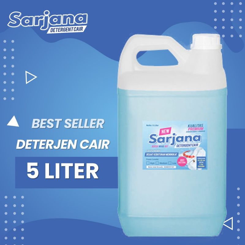 Jual DETERJEN CAIR LAUNDRY SARJANA 5 Liter - Rendah Busa, No Bubble ...