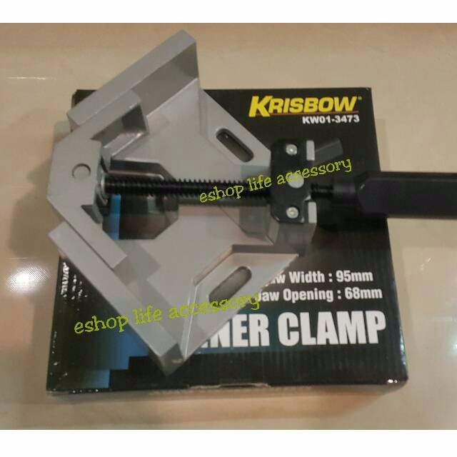 Jual krisbow klem/ corner clamp sudut 90 derajat/pegangan siku kayu ...