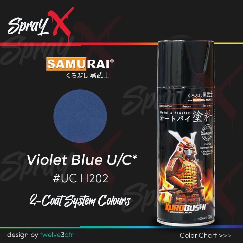 Jual SAMURAI PAINT 2-COAT VIOLET BLUE U/C UCH202 / BIRU METALIK UC # ...