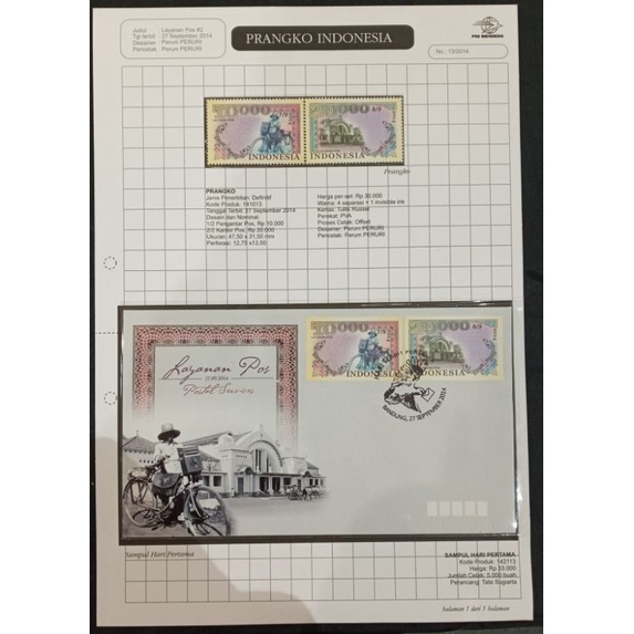 Jual Kemasan Prangko Perangko Indonesia seri Layanan Pos seri 2 Tahun ...