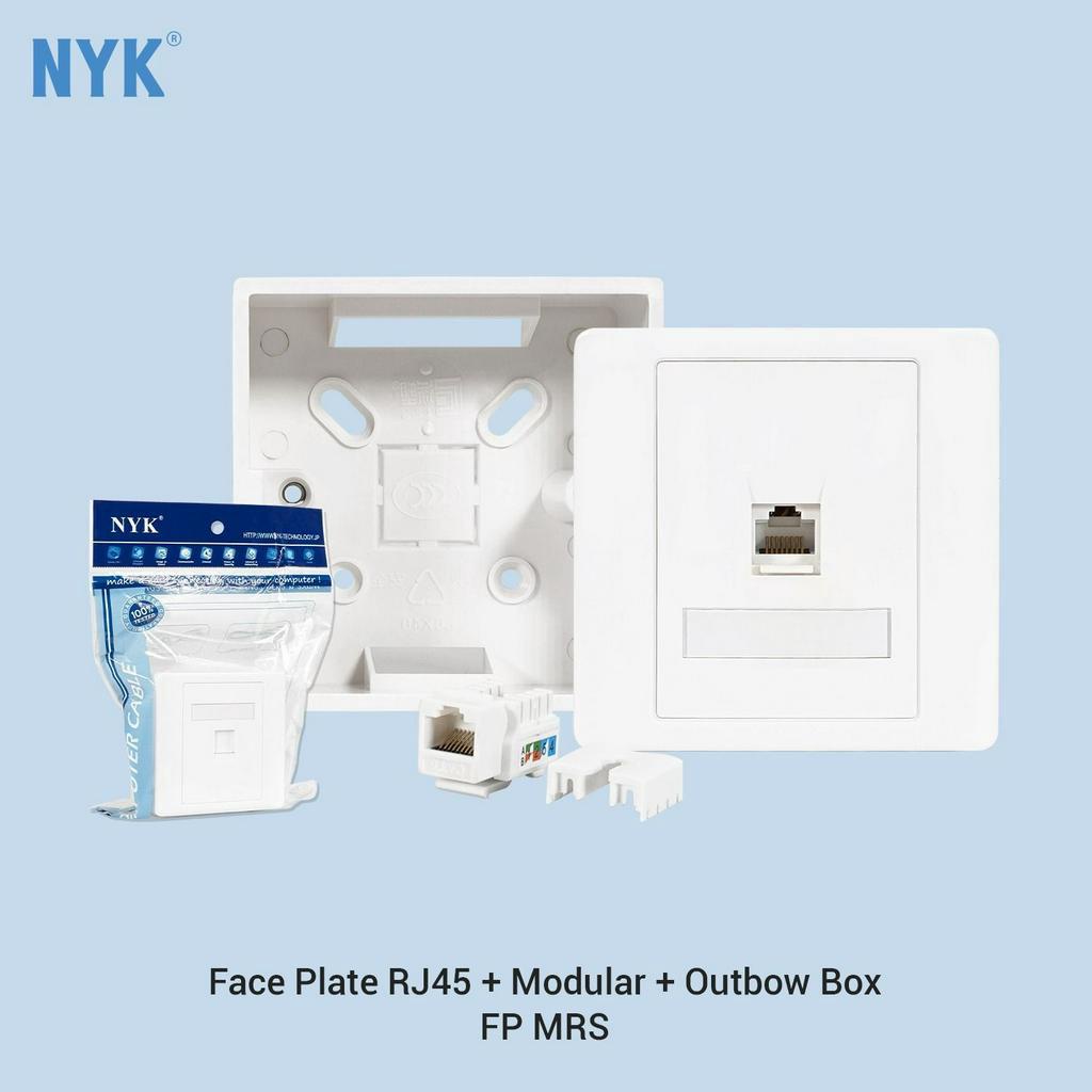 Jual NYK Wall Face Plate Socket Lan Modular Rj45 1 Port | Shopee Indonesia