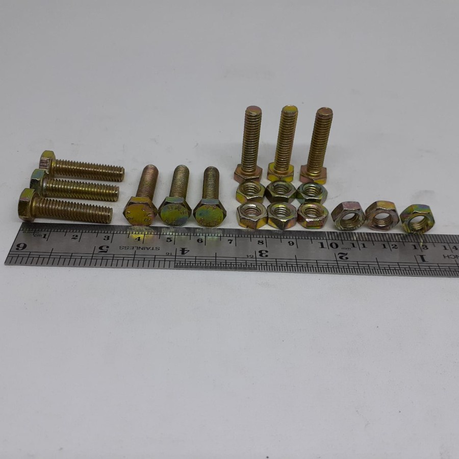 Jual BAUT MUR KUNING M6 X 25 / BMK M6 X 25 / BAUT M6X25 KUNING / BAUT M6 / BAUT 8 KUNCI 10 ...