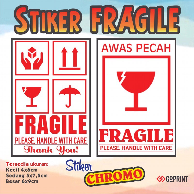 Jual Cetak Print Sticker Stiker Fragile Murah Fragil Mudah Pecah Online ...