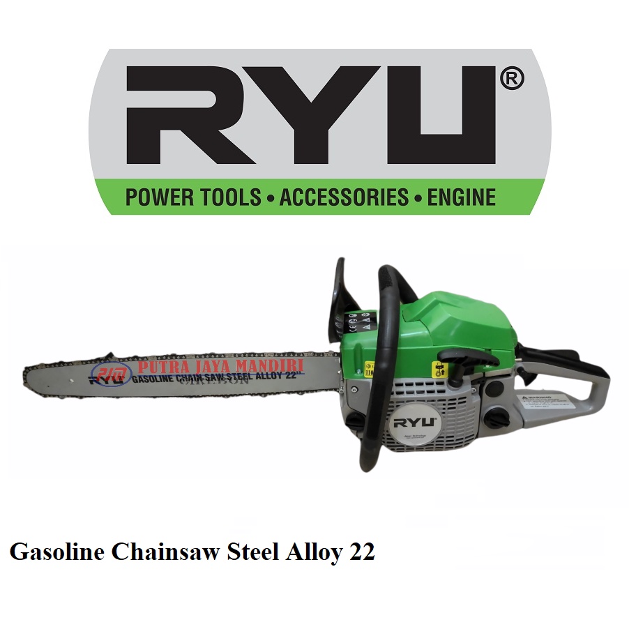 Jual Ryu Gasoline Chainsaw RGS 22 / Gergaji Mesin Potong Kayu / Mesin ...