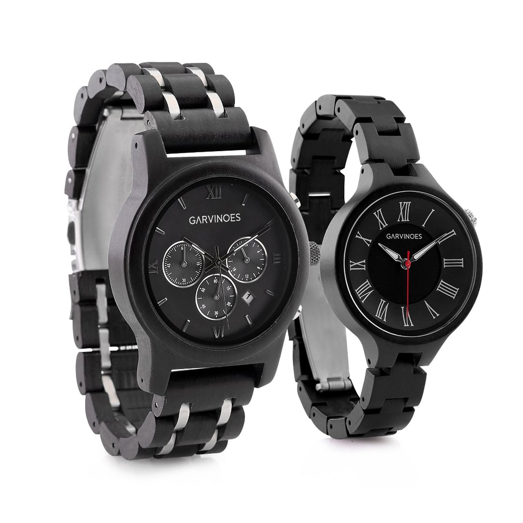 Jual GARVINOES Eboni Series & Avalon Black Jam Tangan Kayu Couple/Pria ...