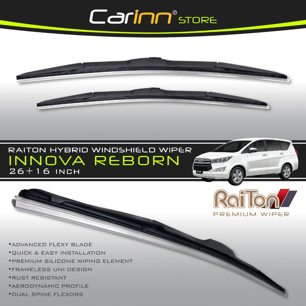 Jual Raiton Sepasang Wiper Hybrid Kaca Depan Mobil Toyota Innova Reborn ...