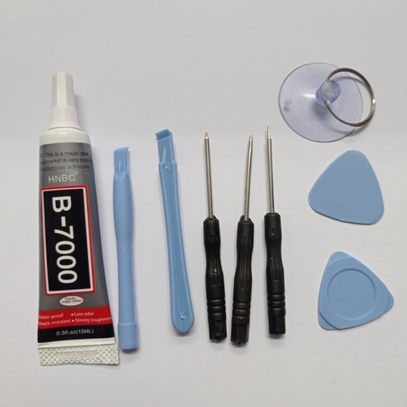 Jual Alat Service Set Lem T7000 / B7000 15ML + OBENG SET ISI 10 - OPENNING TOOL 10 IN 1 / 8 in 1 ...