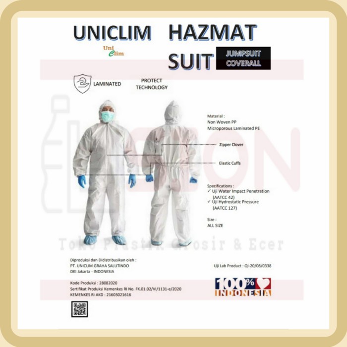 Jual Medis-Seragam- Apd Hazmat Microporous Seal 75Gsm Cover All Jumbo ...