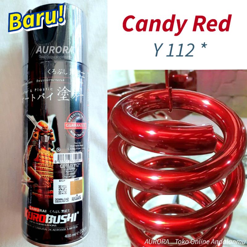 Jual Cat Candytone Merah Samurai Paint Candy Red Y112* Cet Pilox Pilok Pylox Spet 400cc 400ml ...