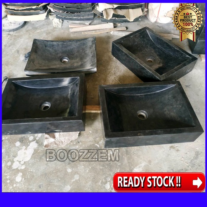 Jual wastafel batu marmer kotak finishing halus kilap rectangular box ...