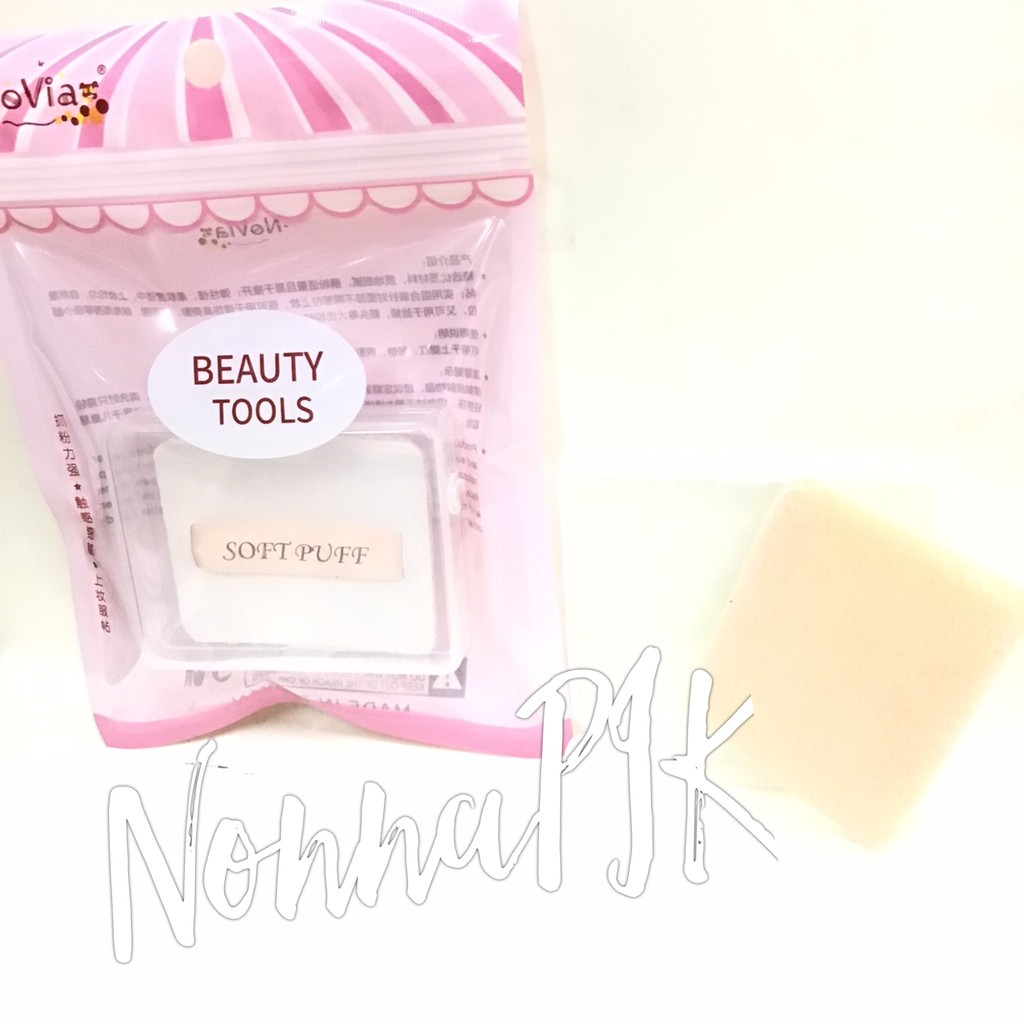 Jual sponge bedak compact kotak tipis Novia | Shopee Indonesia