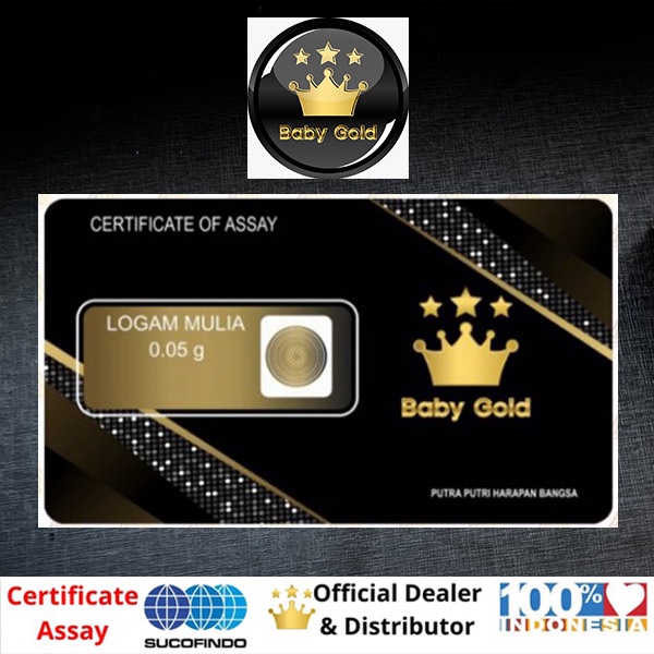 Jual Baby Gold 0.05g Mini Gold Emas Logam Mulia Mini Gram Bersertifikat ...