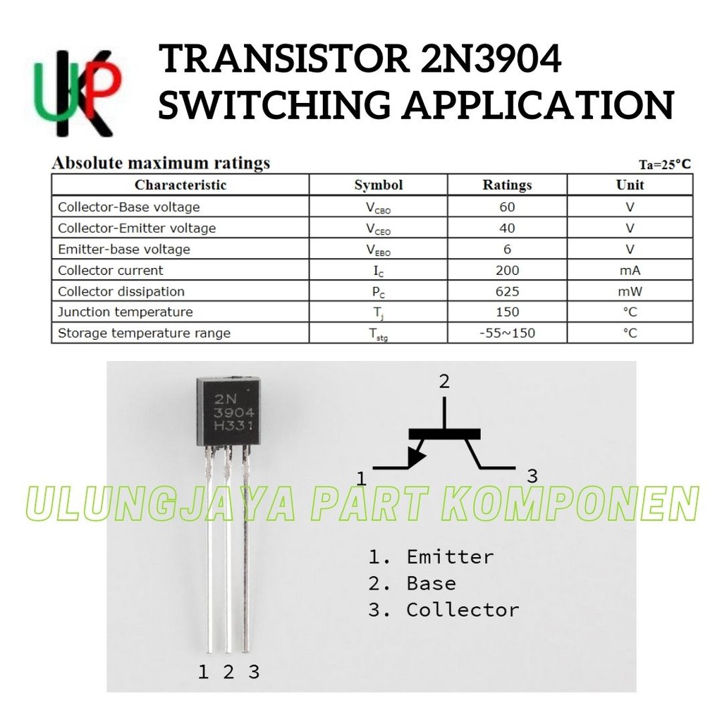 Jual transistor 2N3904 2n3904 TO-92 40V 0.2A 625mW | Shopee Indonesia