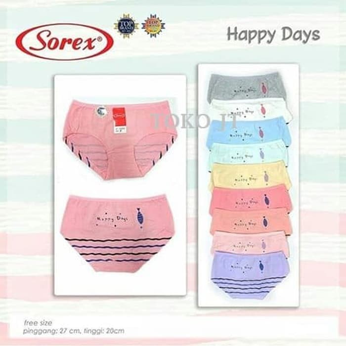 Jual Celana Dalam Wanita/Anak/ABG/Remaja Happy Days Sorex 30231 (6 pcs) | Shopee Indonesia
