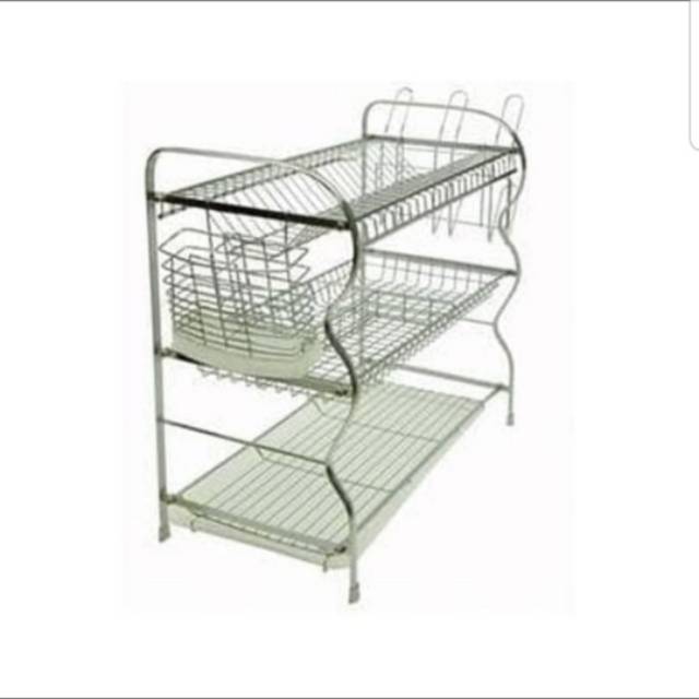 Jual RAK PIRING STAINLESS 3 SUSUN | Shopee Indonesia