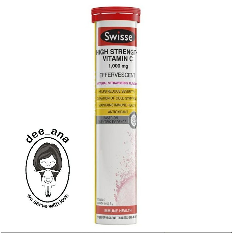 Jual High Strength Vitamin C SWISSE Effervescent 20s made in Germany ...