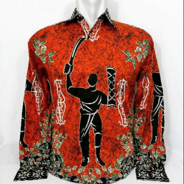 Jual Kemeja Batik Cakalele Motif Pattimura Lengan Panjang | Shopee ...