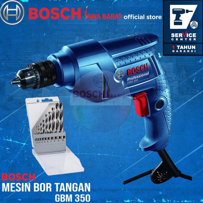 Jual BOSCH BOR BESI GBM 350 10MM 350 WATT DAN MATA BOR BESI HSS-R 10 ...
