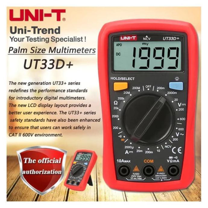 Jual UNI-T - UT33D+ Palm Size Multimeter + NCV / multitester digital ...