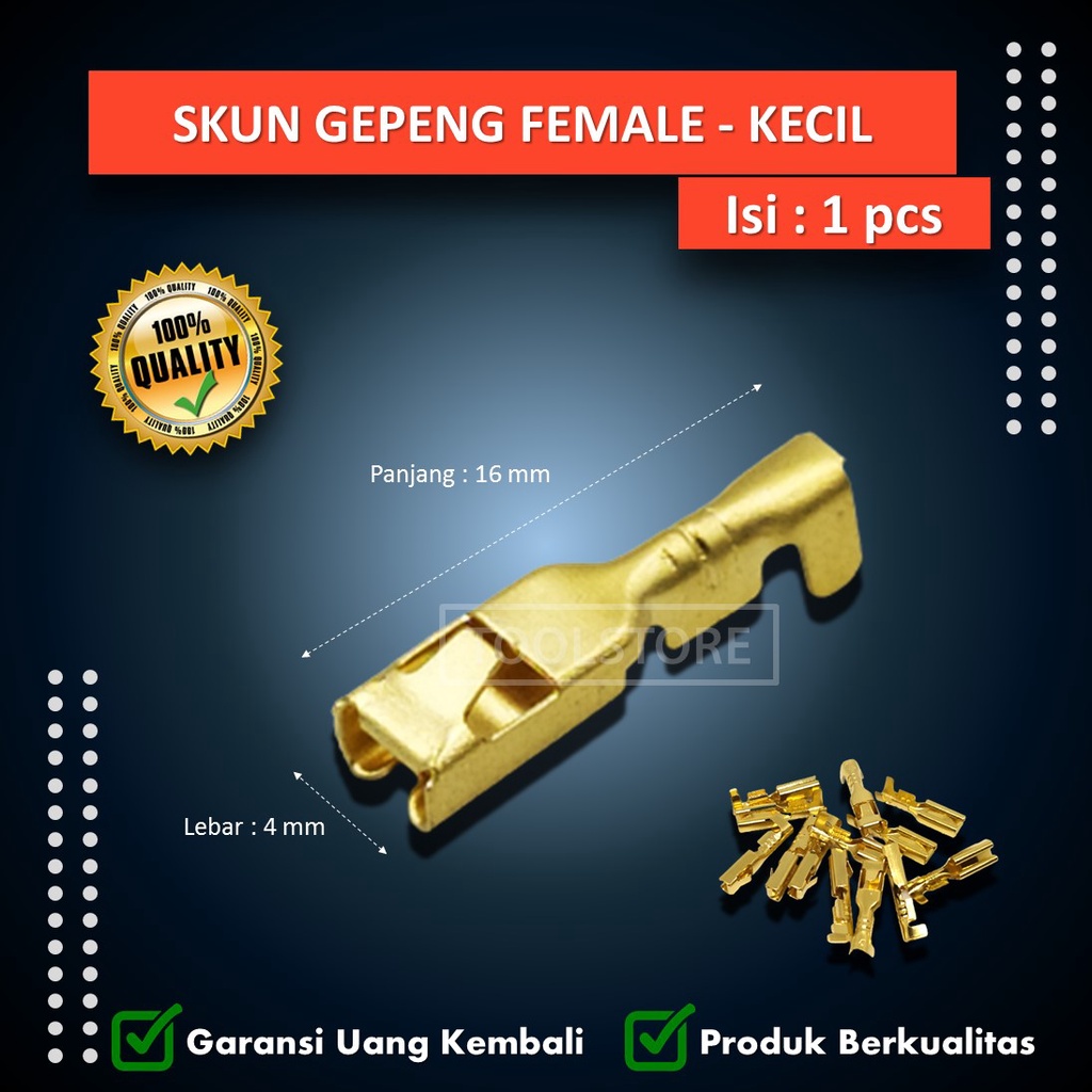 Jual Skun Sekun Gepeng Kecil Soket Socket Konektor Kabel Motor Female ...